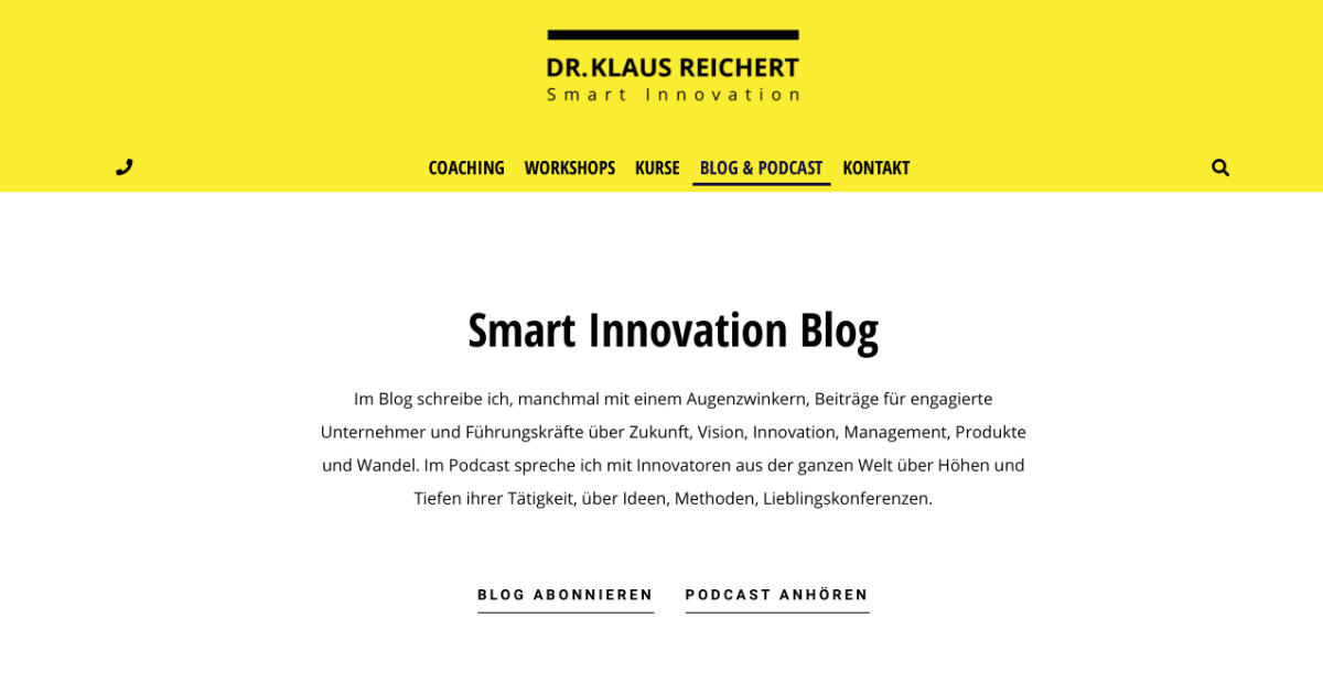 smart Innovation Blog - für alle, die ihr Unternehmen innovativer machen